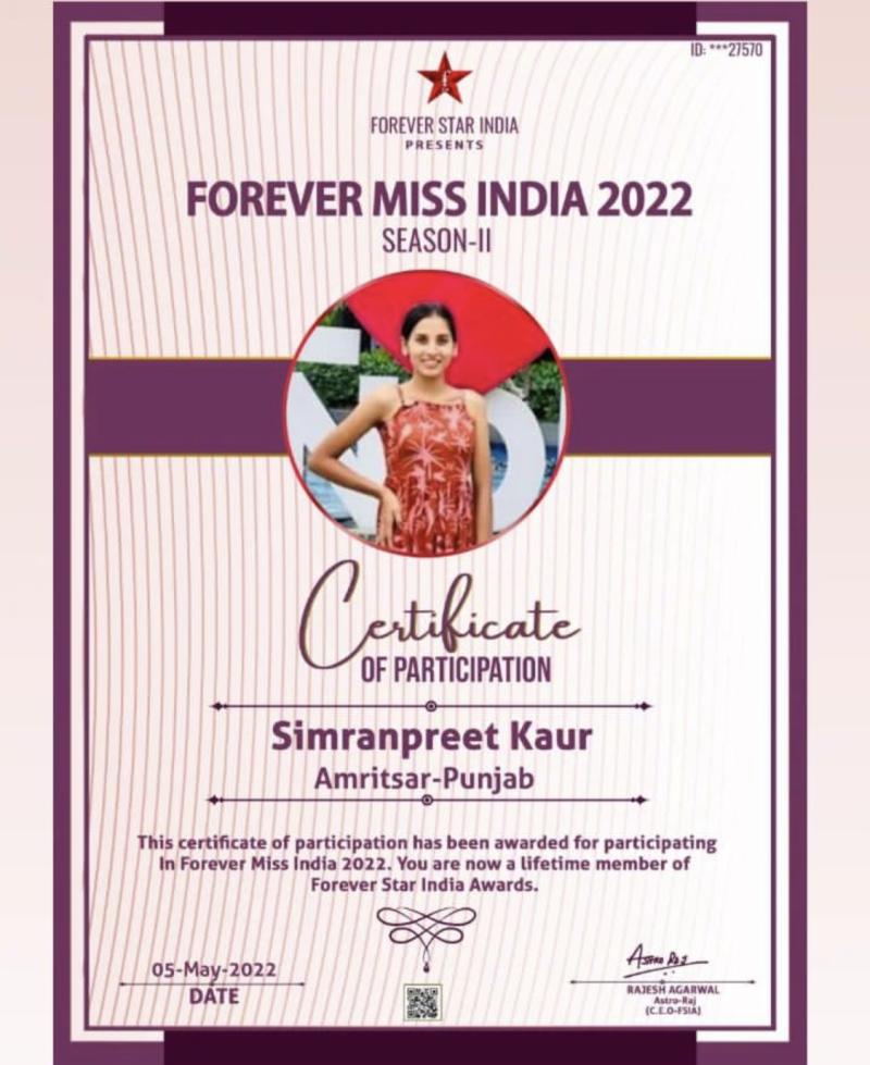 Miss Amritsar 2022 Simranpreet Kaur